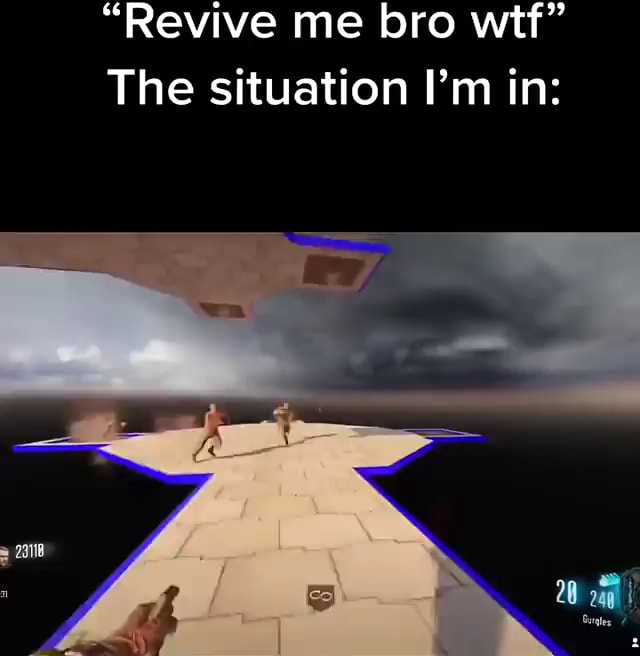 "Revive me bro wtf" The situation I'm in: - iFunny