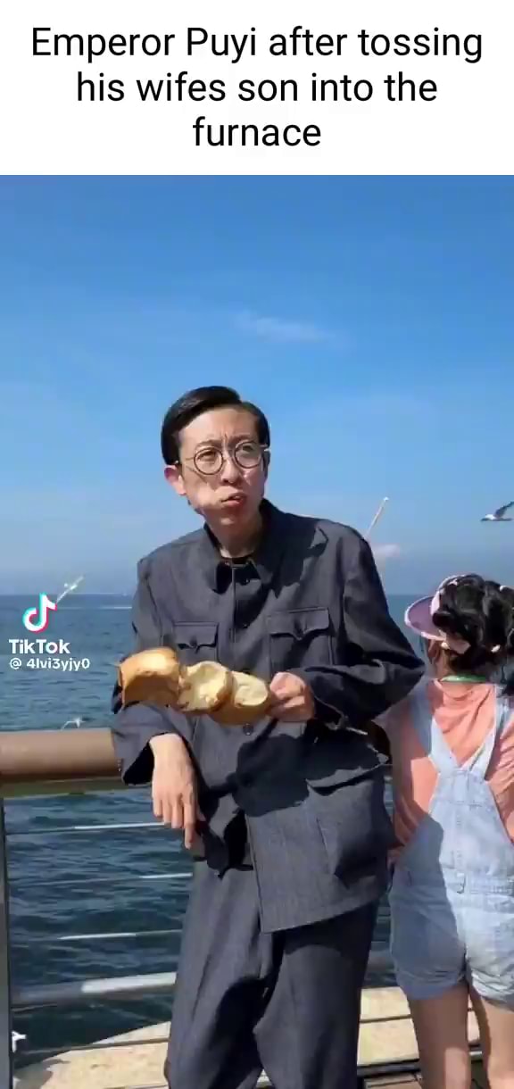 Emperor Puyi after tossing his wifes son into the furnace TikTok - iFunny