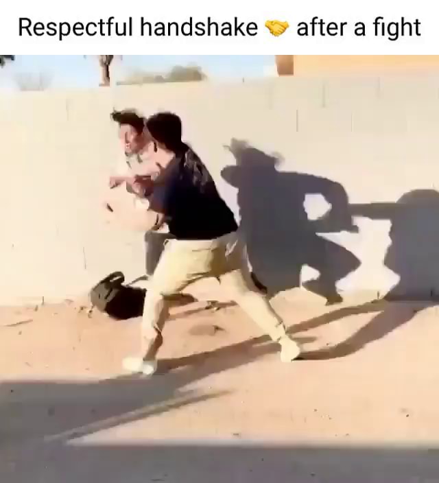 Respectful handshake after a fight - iFunny