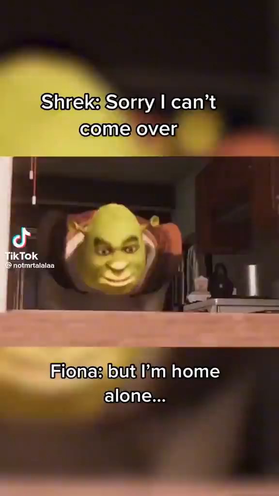 Shrek: Sorry I can't come over ff TiKTOK Fiona: but I'm home alone ...