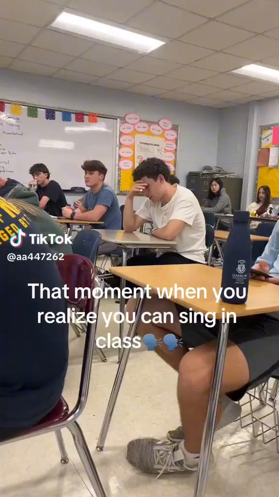 TikTok @aat47262 That moment when you realize you can sing in class ...