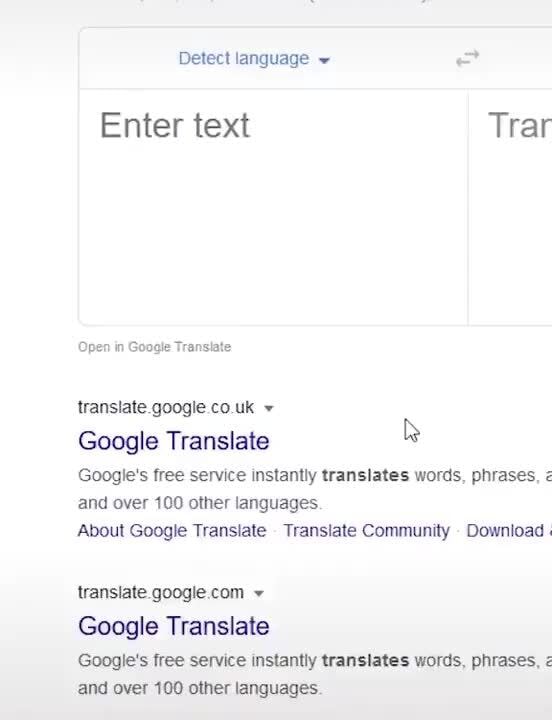 Detect language ~ Enter text Trar Open in Google Translate translate ...