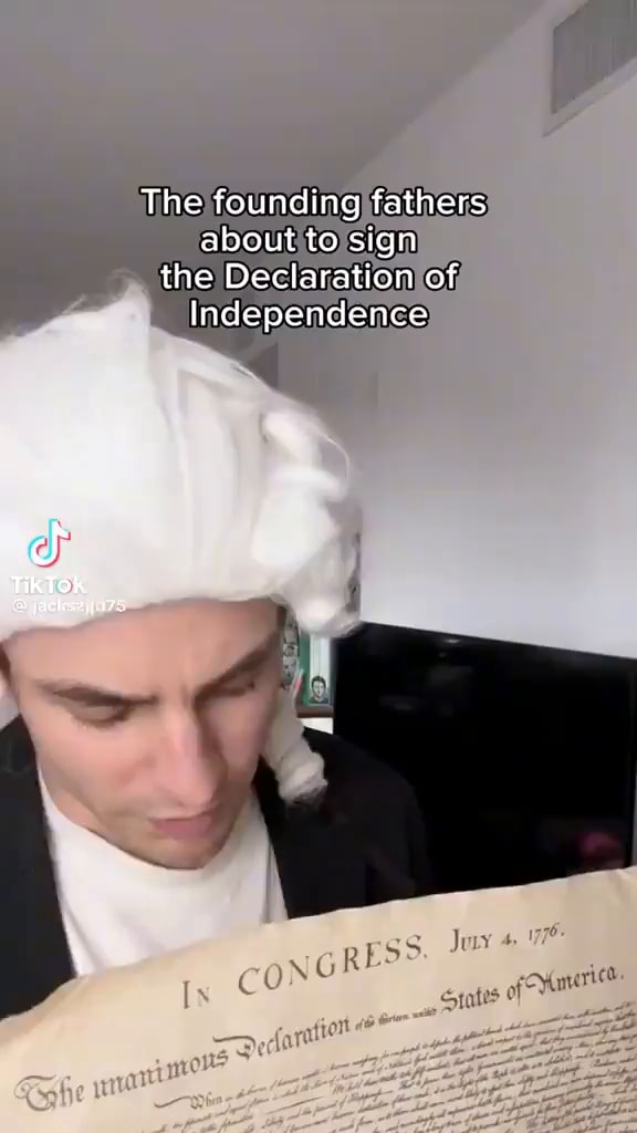 The founding fathers about to sign the Declaration of Independence ...