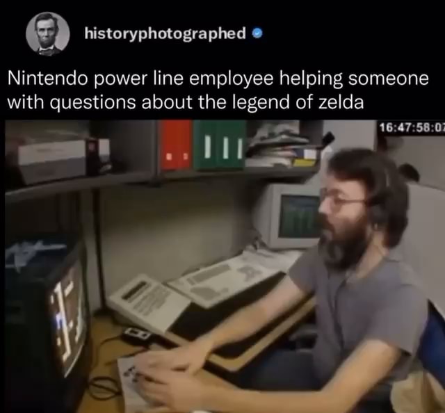 Nintendo power line employee helping someone with questions about the ...