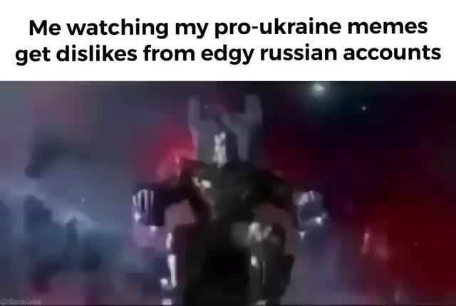Me watching my pro-ukraine memes get dislikes from edgy russian ...