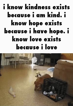 Now kindness exists because i am kind. i know hope exists because i ...