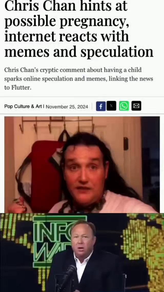 Possible pregnancy, internet reacts with memes and speculation Chris ...