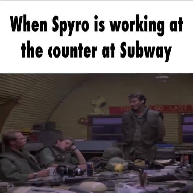 When Spyro is working at the counter at Subway - iFunny