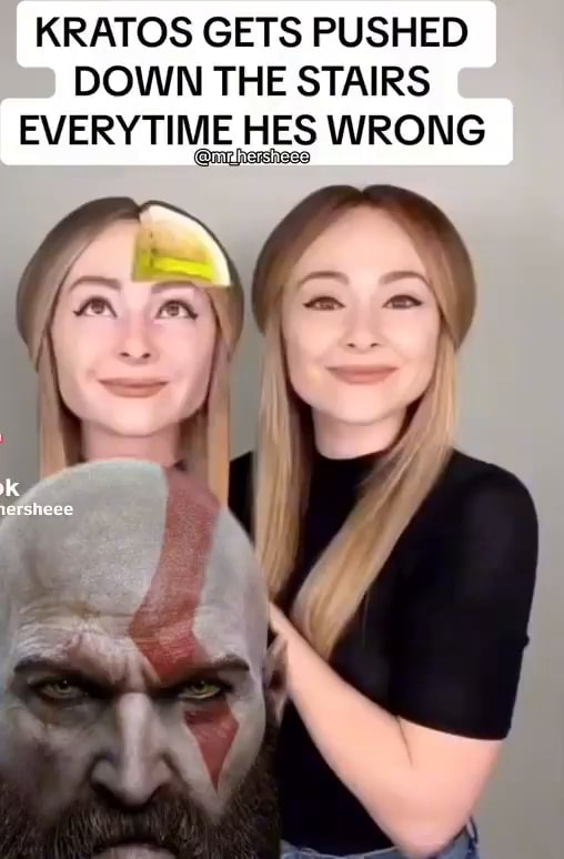 KRATOS GETS PUSHED DOWN THE STAIRS EVERYTIME HES WRONG - iFunny