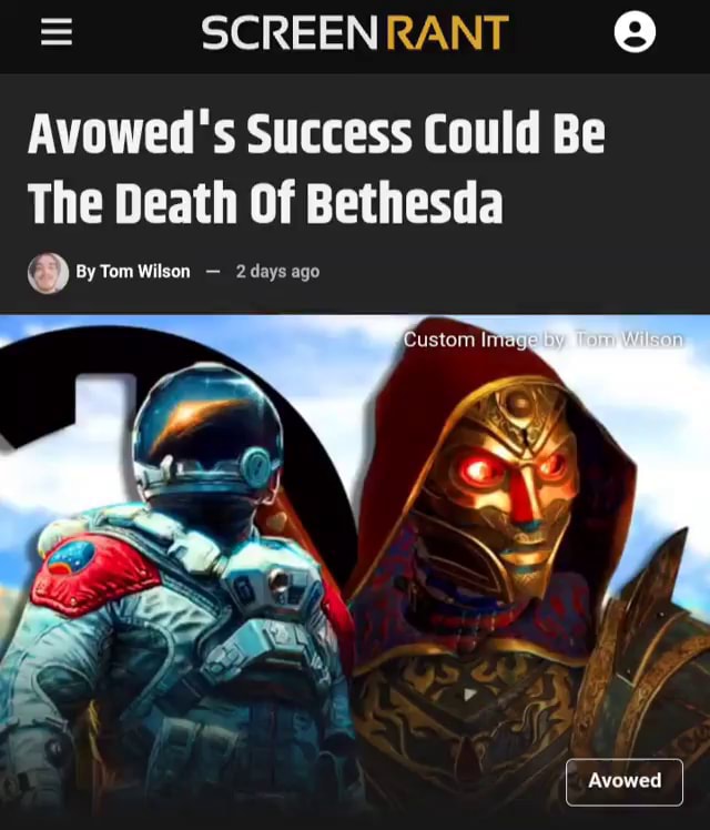 = SCREEN RANT e Avowed's Success Could Be The Death Of Bethesda @ By ...