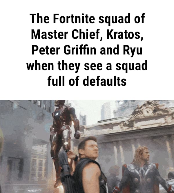 The Fortnite squad of Master Chief, Kratos, Peter Griffin and Ryu when ...