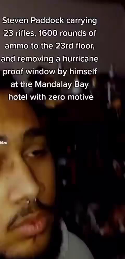 Steven Paddock carrying 23 rifles, 1600 rounds of ammo to the 23rd ...