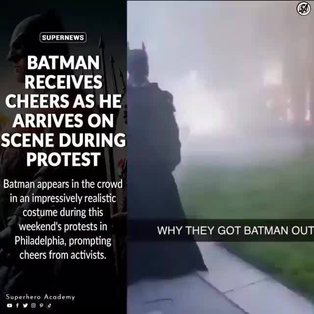 When you thought you couldn't get enough protestors, Batman joins the ...