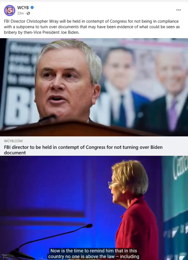 FBI Director Christopher Wray will be held in contempt of Congress for ...