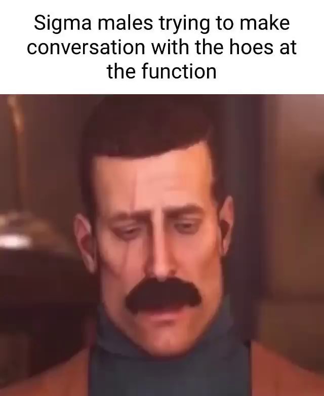 Sigma males trying to make conversation with the hoes at the function ...