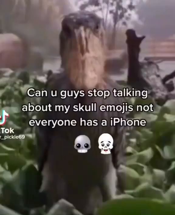 Can u guys stop talking about my skull emojis not everyone has a iPhone ...