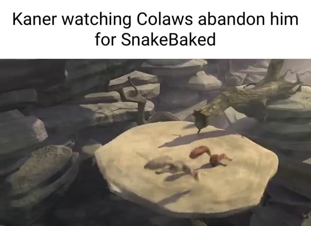 Kaner watching Colaws abandon him for SnakeBaked - iFunny