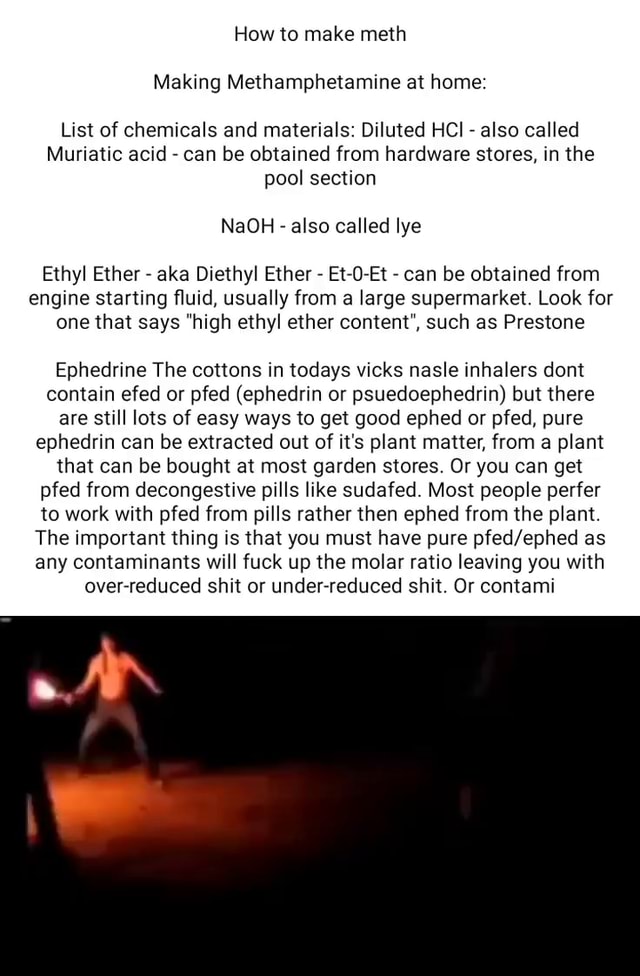 How to make meth Making Methamphetamine at home: List of chemicals and ...