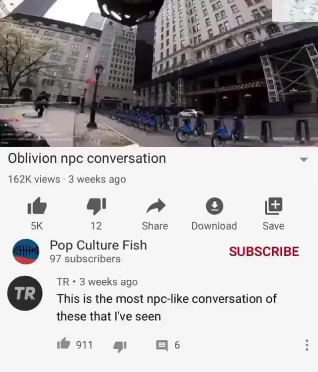 Memes on Instagram: “Everyone is NY is an NPC” - SR Oblivion npc ...