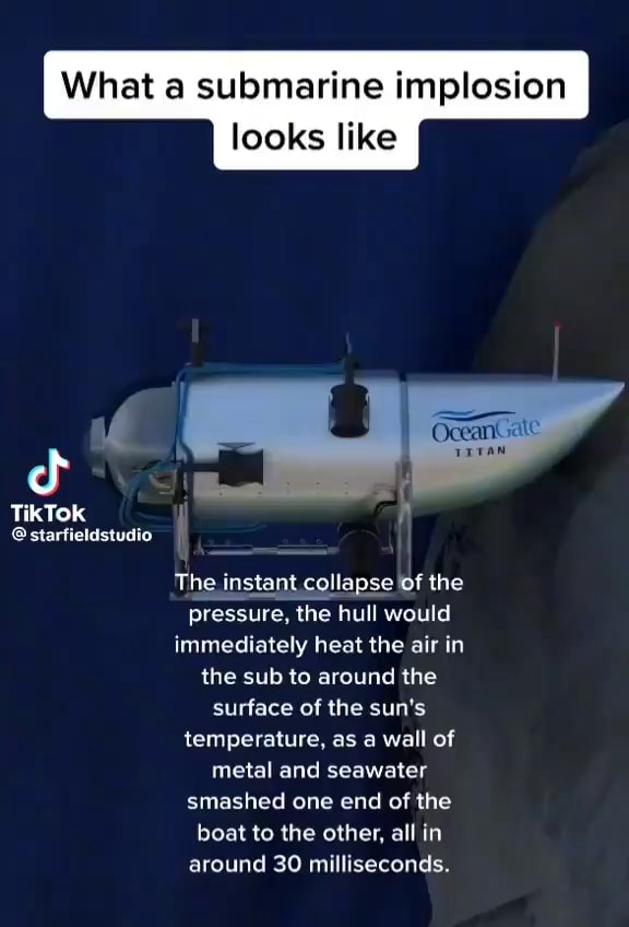 What a submarine implosion looks like "Vs: cf TikTok @starfieldstudio ...