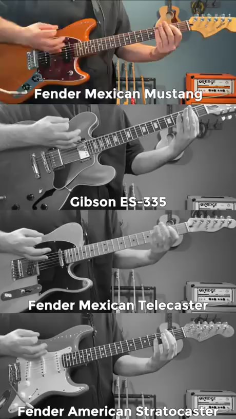 Fender Mexican Mustang Gibson ES-335 Fender Mexican Telecaster Fender ...