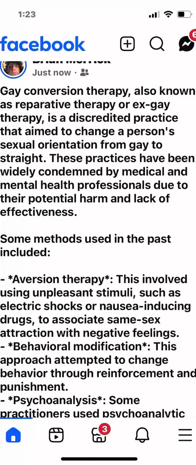 All facebook om Just now Gay conversion therapy, also known as ...