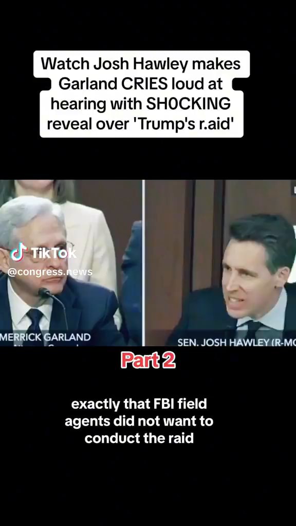 Memes - Watch Josh Hawley makes Garland CRIES loud at hearing with ...