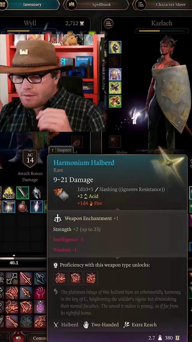 Character Sheet Karlach 'Spellbook Well AC Harmonium Halberd Attack ...