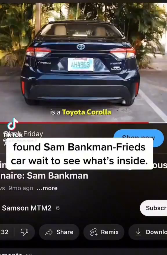 Is a Toyota Tikatok Frida found Sam Bankman-Frieds car wait to see what ...