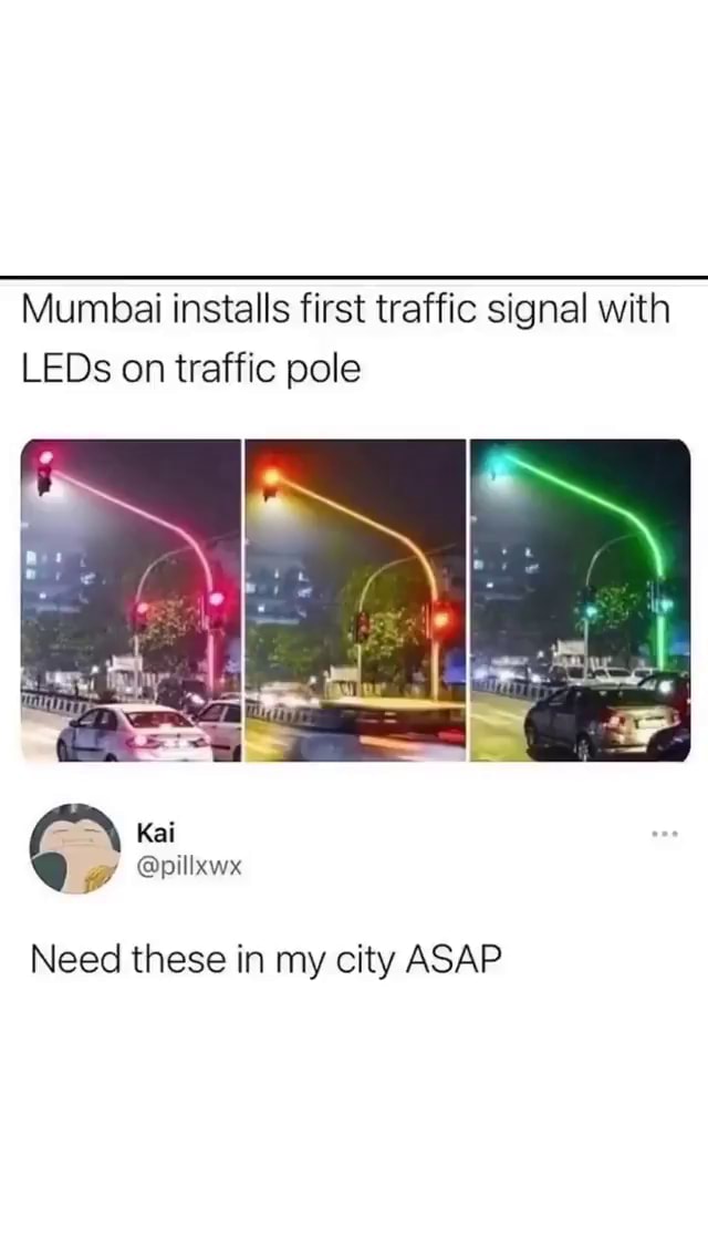 Mumbai installs first traffic signal with LEDs on traffic pole Need ...