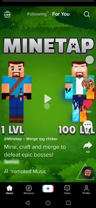 Ive Following" For You Q TLVL 100 @Minetap - Merge rpg clicker Mine ...