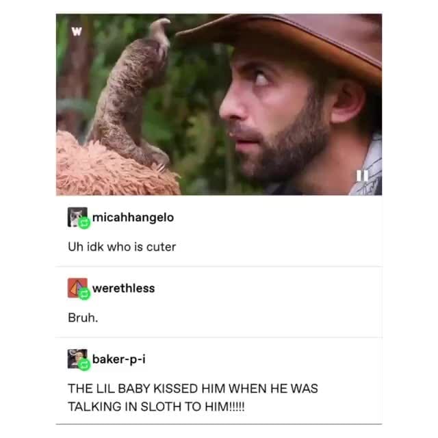 EB baker-p-i THE LIL BABY KISSED HIM WHEN HE WAS TALKING IN SLOTH TO ...