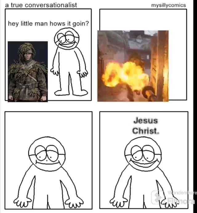 A true conversationalist mysillycomics hey little man hows it goin ...