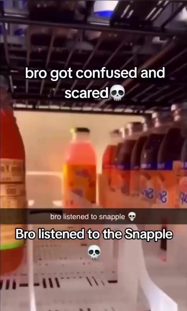 Bro got confused and scared ~ bro listened to snapple Bro listened to ...