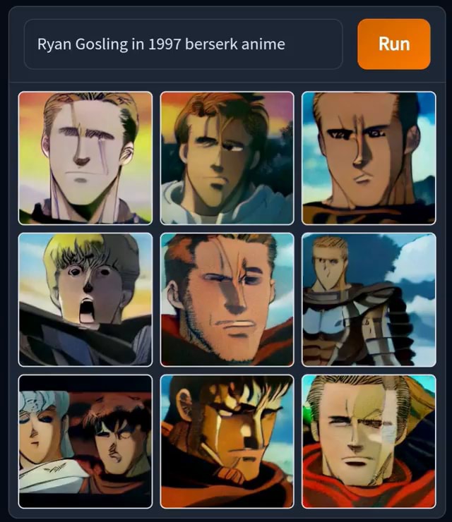 Ryan Gosling in 1997 berserk anime Run - iFunny