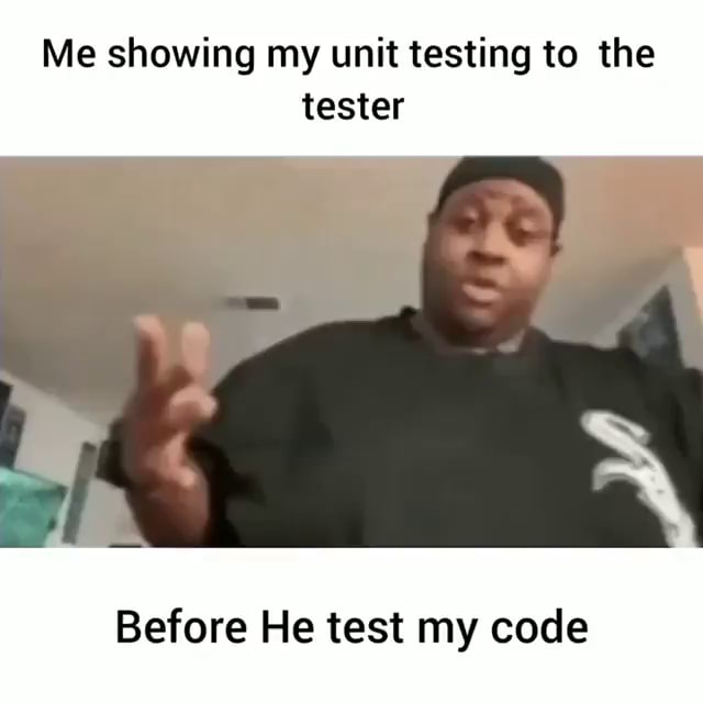 Me showing my unit testing to the tester Before He test my code - iFunny
