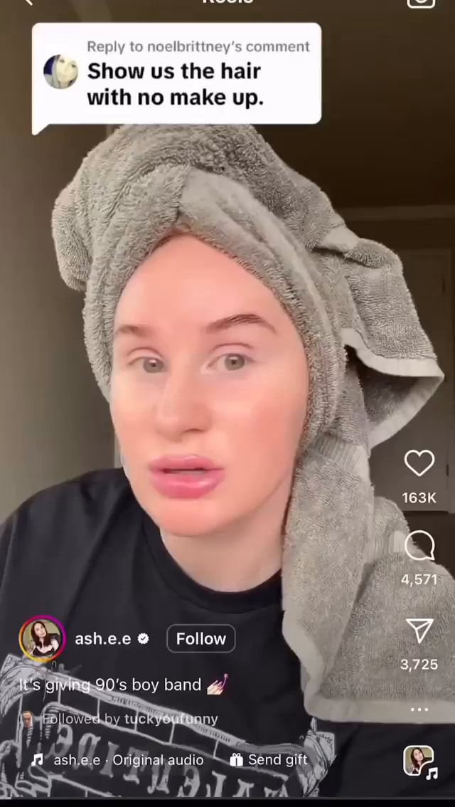 Reply to noclbrittney's comment Show us the hair with no make up. ash.e ...