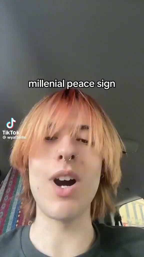 Millenial peace sign TikTok - iFunny