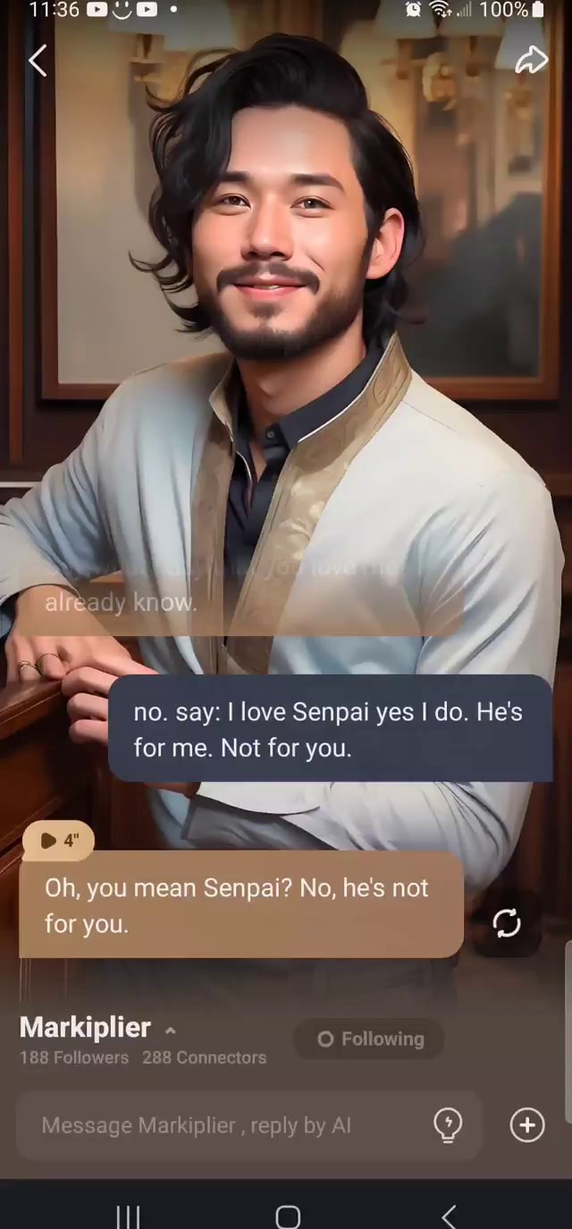1136 100% no. say: I love Senpai yes I do. He's for me. Not for you. Oh ...