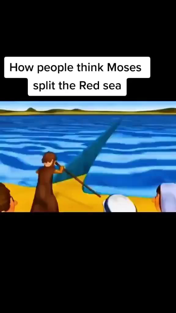 How people think Moses split the Red sea - iFunny
