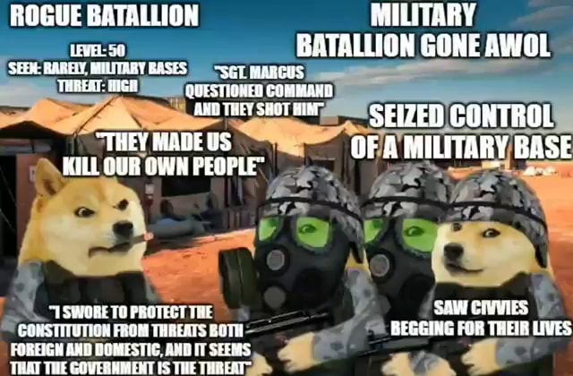 ROGUE BATALLION MILITARY in BATALLION GONE AWOL SEER: RAGELY,MIUMRY ...