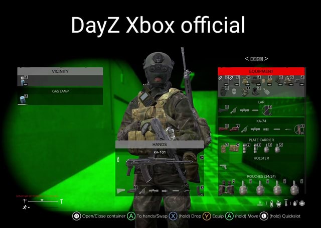 DayZ Xbox official VICINITY GAS LAMP LAR KA-74 30 PLATE CARRIER ea rere ...