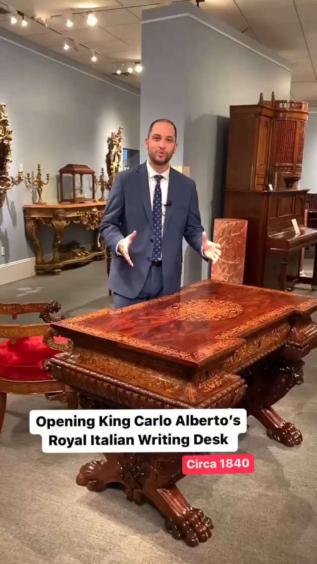 Opening King Carlo Alberto's Royal Italian Writing Desk - iFunny
