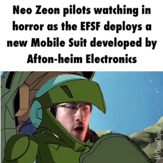 Neo Zeon pilots watching in horror as the EFSF deploys a new Mobile ...