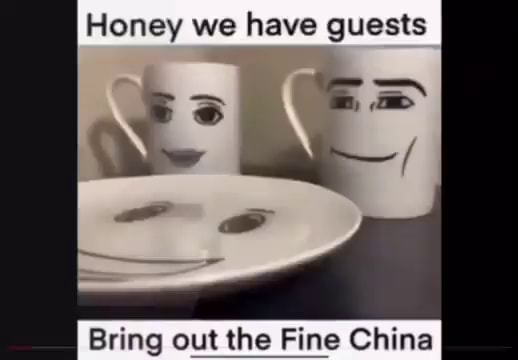 Honey we have guests Bring out the Fine China - iFunny