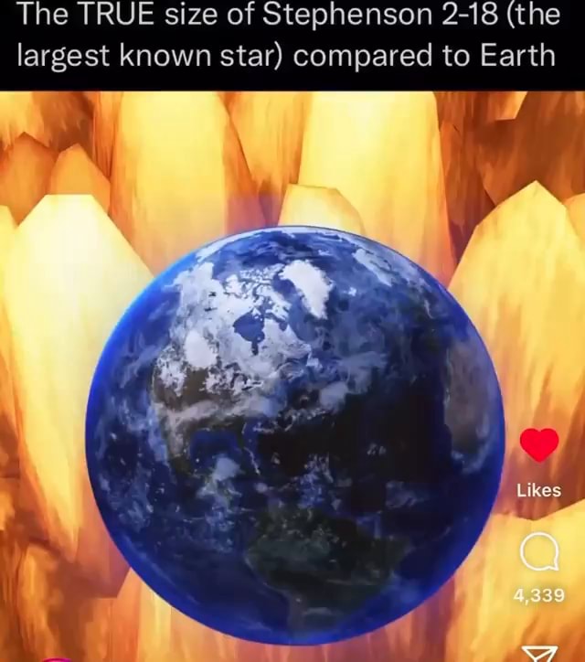 The TRUE size of Stephenson 2-18 (the largest known star) compared to ...