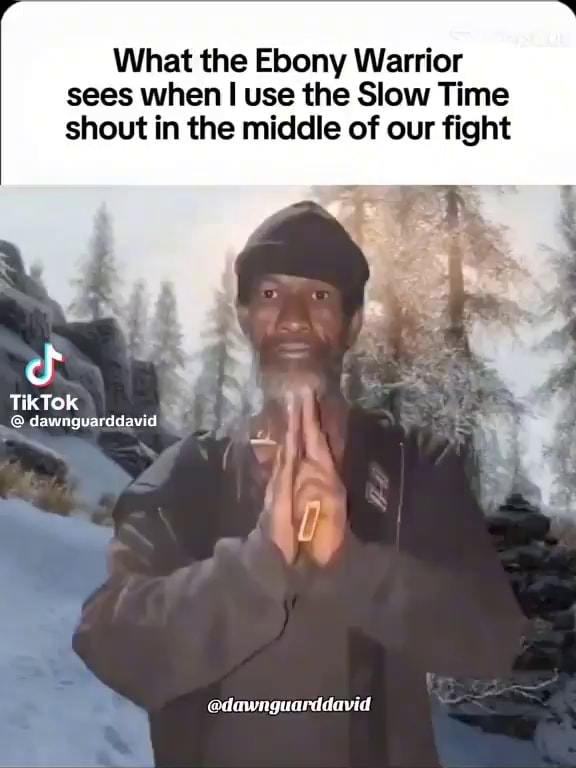 What the Ebony Warrior sees when I use the Slow Time shout in the ...