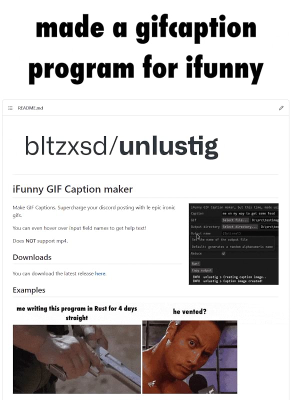 Made a gifcaption program for ifunny (Funny GIF Caption maker IF Captions. oes NOT support mp ...