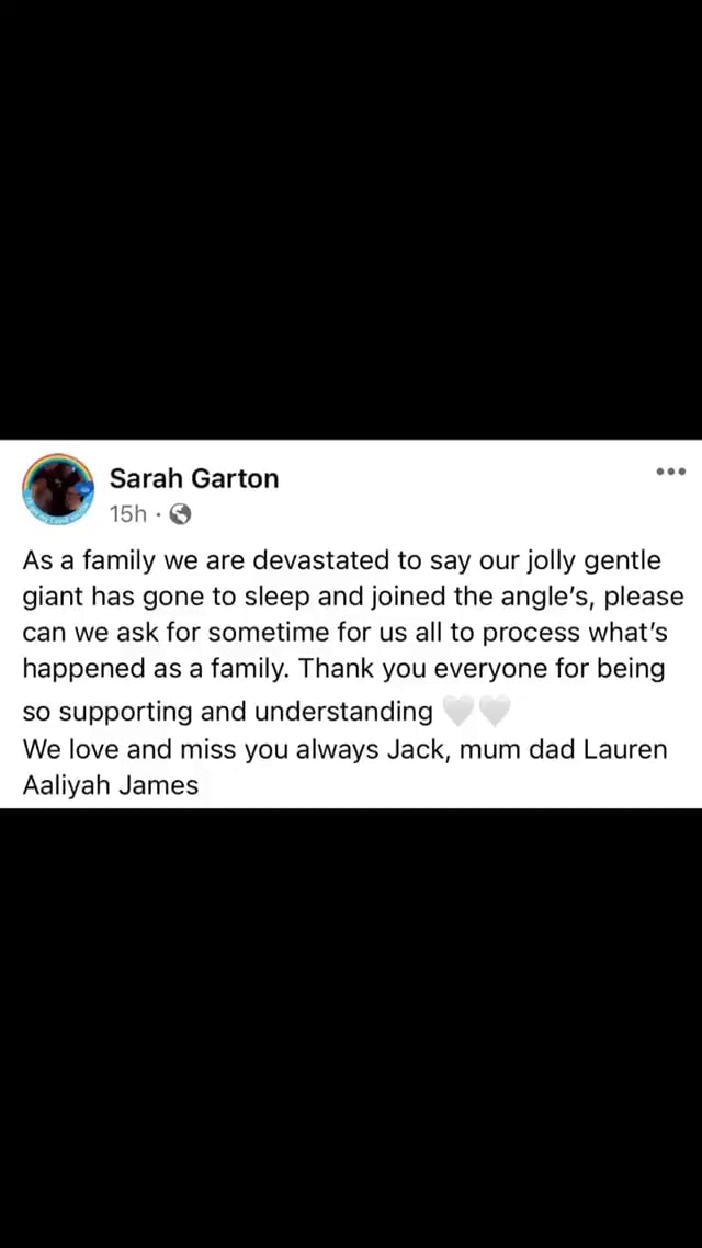 Sarah Garton As a family we are devastated to say our jolly gentle ...