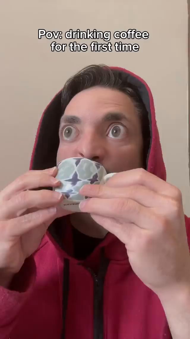 Pow drinking coffee for the first time - America’s best pics and videos